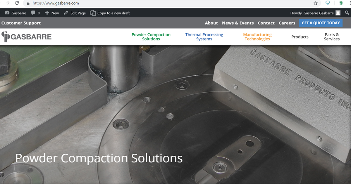 Gasbarre Launches New Website | Gasbarre